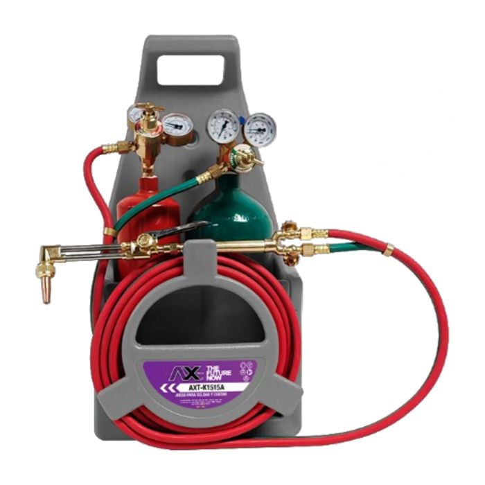 Equipo portátil de oxicorte tipo Victor con 2 tanques.