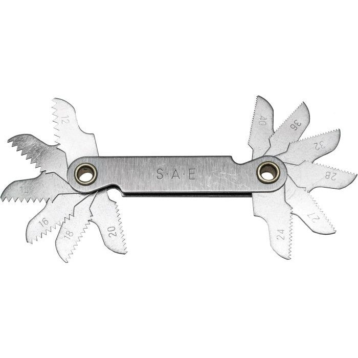 Medidor de roscas mm/plg con 12 hojas